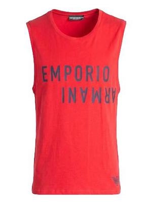 Emporio Armani Cotton Logo-print Tank Top - Red