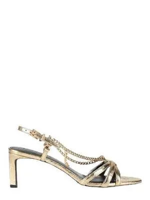 Zadig&Voltaire Leather Stiletto Sandals - Gold