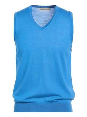 MODES MODES Azure Merino Wool Sleeveless V-Neck Sweater Azure