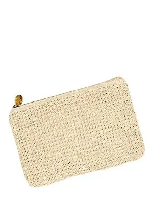 Stoney Clover Lane Woven Raffia Pouch - Natural