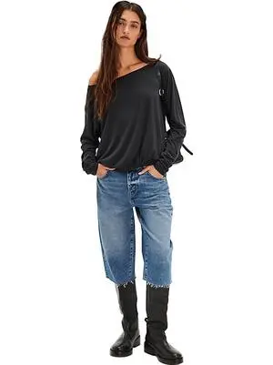 Free People Gwen Long Sleeve Top - Black