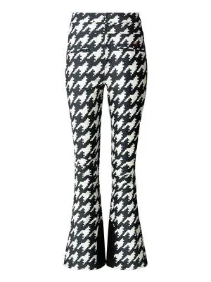 Perfect Moment High-waist Aurora Flare Ski Pant - Black-white-houndstooth-print