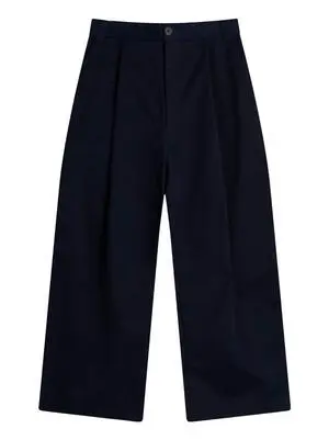 Studio Nicholson Peached Cotton Pleat Volume Pant - Dark Navy