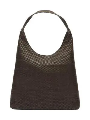 ST. AGNI Lattice Weave Large Tote - Coffee