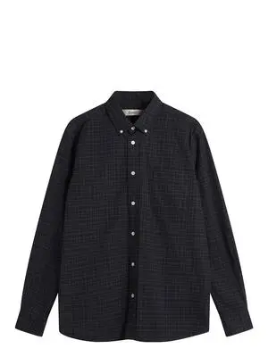 FORET Creek Heavy Flannel Check Overshirt - Navy