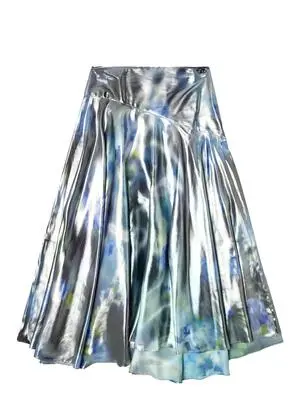 DIESEL Asymmetric Rose-motif Skirt - Silver