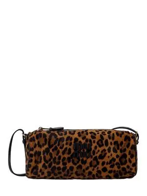Miu Miu Leather Pouch With Shoulder Strap - Animal Print