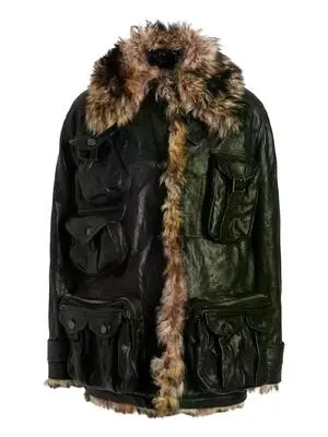 Dolce & Gabbana Fur-trimmed Pocket Coat - Black