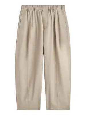 Cos Cotton Cropped Barrel-leg Pants - Beige