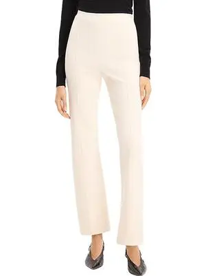 Theory Kick Flare Compact Crepe Trousers - Ivory