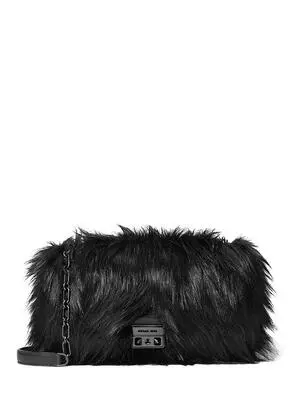Michael Kors Tribeca Large Faux Fur Shoulder Bag - Black