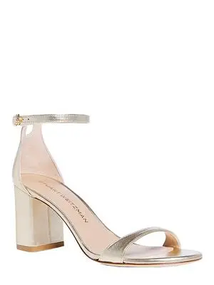 STUART WEITZMAN Nudist Block 75 Sandals - Light Gold