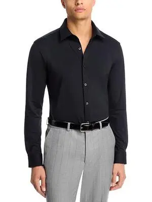 Hugo Ermo Performance Casual Slim Fit Button Down Shirt - Black