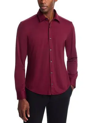Hugo Ermo Performance Casual Slim Fit Button Down Shirt - Dark Red