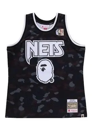 A BATHING APE X Mitchell & Ness Nba New Jersey Nets Swingman Jersey - Black