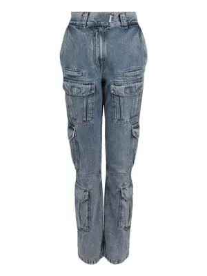 Givenchy High-rise Straight-leg Cargo Jeans - Light Blue