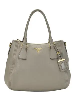 Prada Vitello Daino Convertible Handbag - Grey