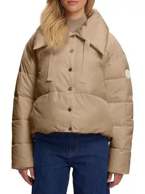 NOIZE Cropped Puffer Jacket Desert