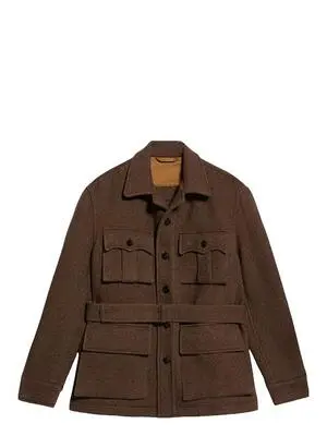 FORTELA Carlo Sahariana Wool Jacket - Brown