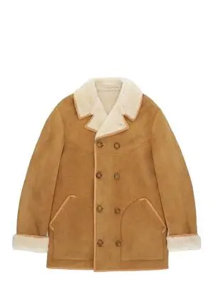 FORTELA Lemans Double-breasted Shearling Coat - Camel