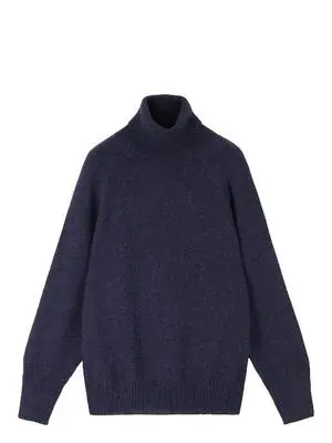 FORTELA Piero High Neck Alpaca Wool Sweater - Blue