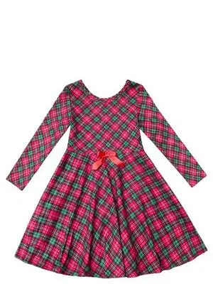 MIA BELLE GIRLS Girls' Plaid Holiday Dress - Red