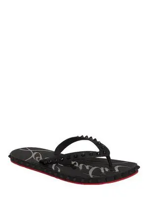 CHRISTIAN LOUBOUTIN Super Loubi Flip Flop - Black