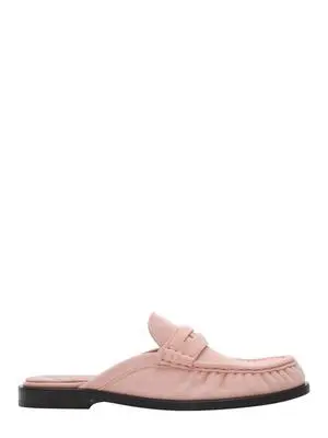 Burberry Leather Cadet Mules - Peony Pink