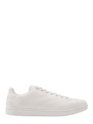 Burberry Embossed Check Leather Set Sneakers - Porcelain White