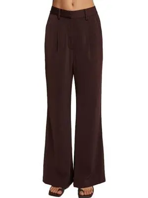 CRESCENT Silky Wide-leg Trousers - Merlot