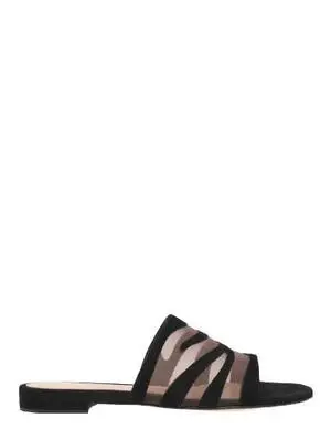 GIANVITO ROSSI Tigra Suede And Mesh Sandals - Black Fabric And Suede