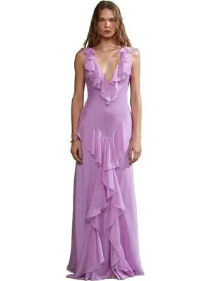 AMUR Estella Bias Gown - Pink Dolphin