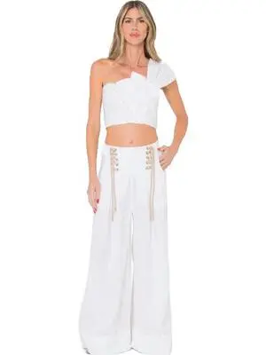 JBQ Hampton Wide-leg Pants - Optic White