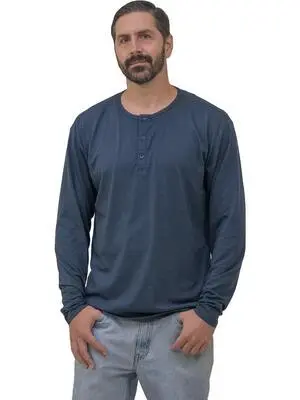 EPIC FITS Long Sleeve Henley - Slate Blue