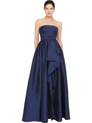 Theia Esmerina Taffeta Gown - Navy
