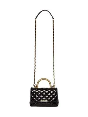 Walter Baker Leila Snake Mini Top Handle - Black Patent