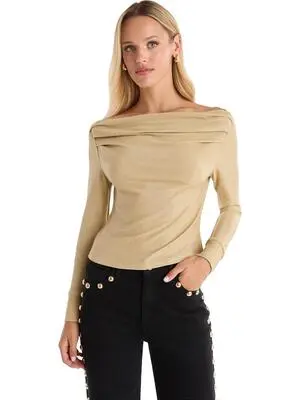 THE NOLI SHOP Victoria Shimmer Top - Gold
