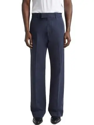 TOM FORD Compact Cotton Drill Wide Leg Pants - Navy
