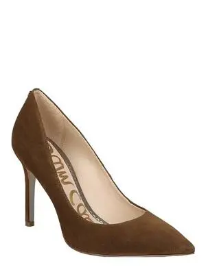 Sam Edelman Hazel Pointed Toe Pump - Chocolate Suede