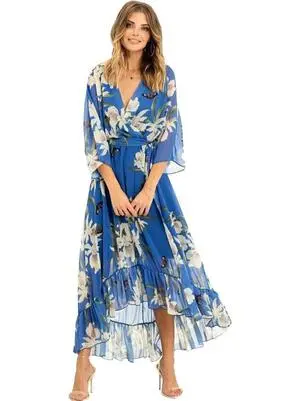 YUMI Dip Hem Kimono Sleeve Dress