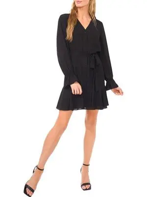 CECE DUPRAZ Long Sleeve Georgette Dress