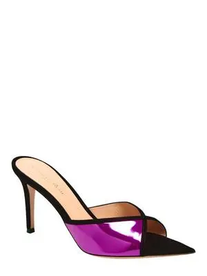 GIANVITO ROSSI Pointed Toe Sandal - Black Bloom Freesia