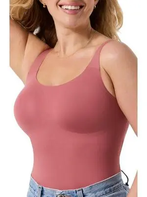 EVELYN & BOBBIE Structured Scoop Bra Tank - Pink Canyon