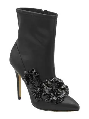 Charles By Charles David Perla Flower Pointed Toe Bootie - Black