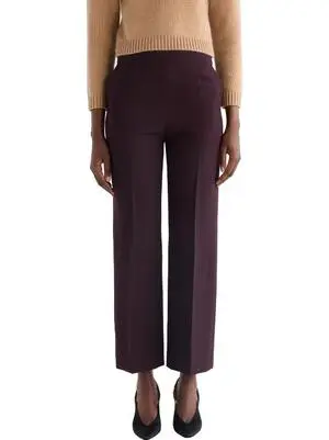 Chloé Straight Leg Wool Crepe Trousers - Obscure Purple
