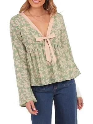PETAL & PUP Floral Tie-Front Top