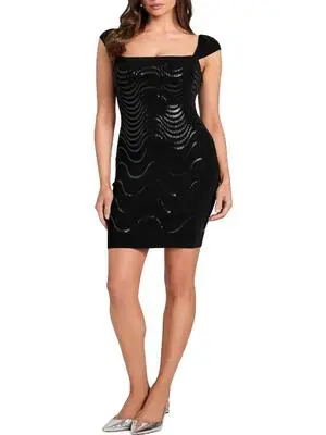 MARCIANO Larissa Beaded Minidress - Black-black
