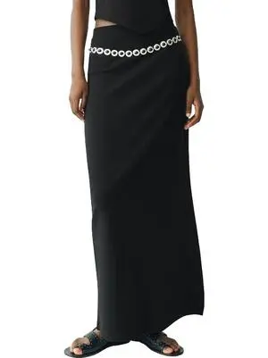 Mango Knit Maxi Skirt - Black