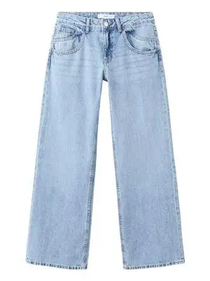 Mango Straight Leg Jeans Medium Blue