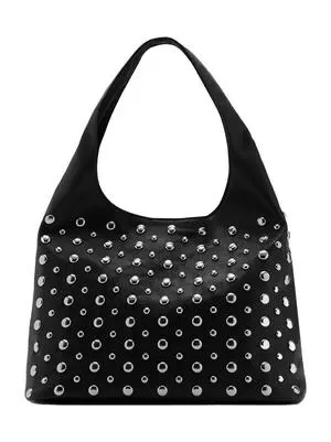 Mango Studded Faux Leather Shoulder Bag - Black
